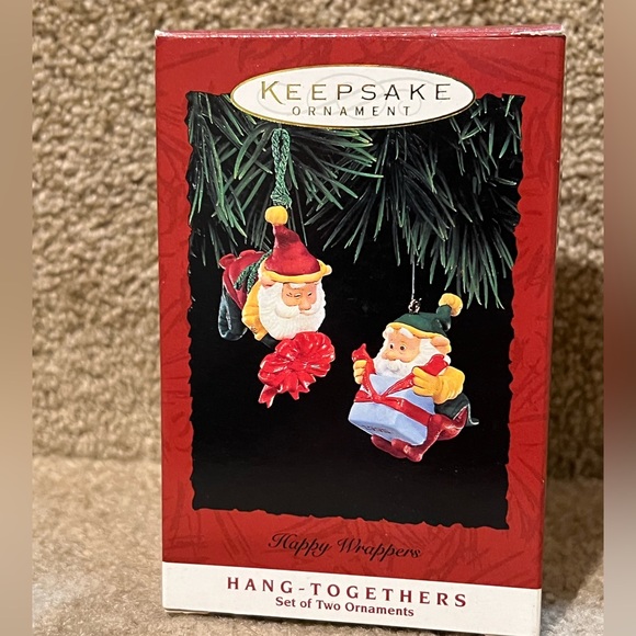 Hallmark | Holiday | Hallmark Happy Wrappers Elfs Ornament 995 Set Of 2 ...